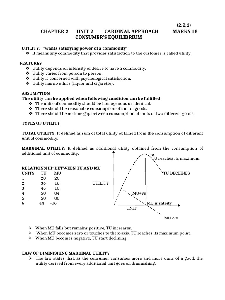 Chapter 02 Unit 2 Cons. Cardinal | PDF | Utility | Marginal Utility