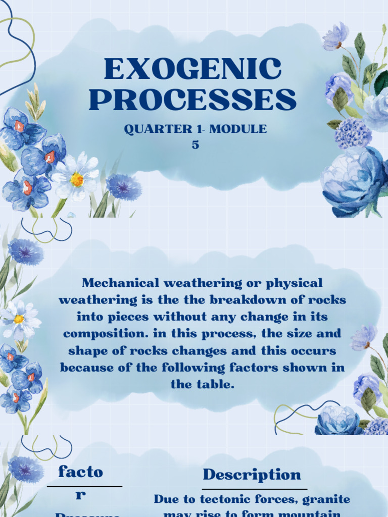 Exogenic-Processes (2) .PPTX - 20250706 - 133520 - 0000 | PDF | Weathering | Erosion