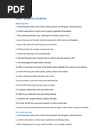 A La Carte Service Standard Procedures | PDF