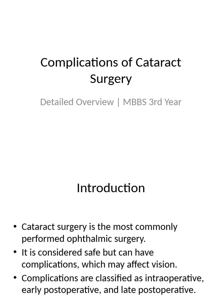 Posterior Segment Complications in Cataract Surgery | PDF | Cataract ...