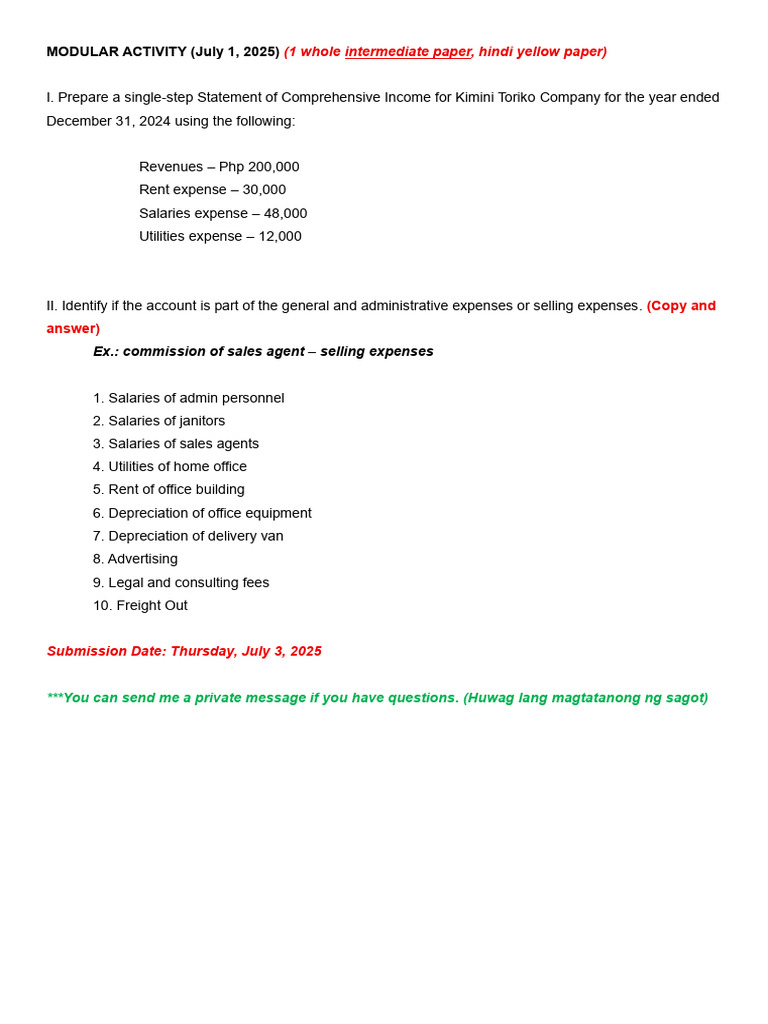 July 1 Modular Activity (1) | PDF