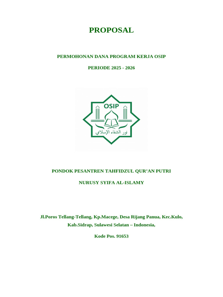 Proposal Osip Periode 2024-2025 | PDF