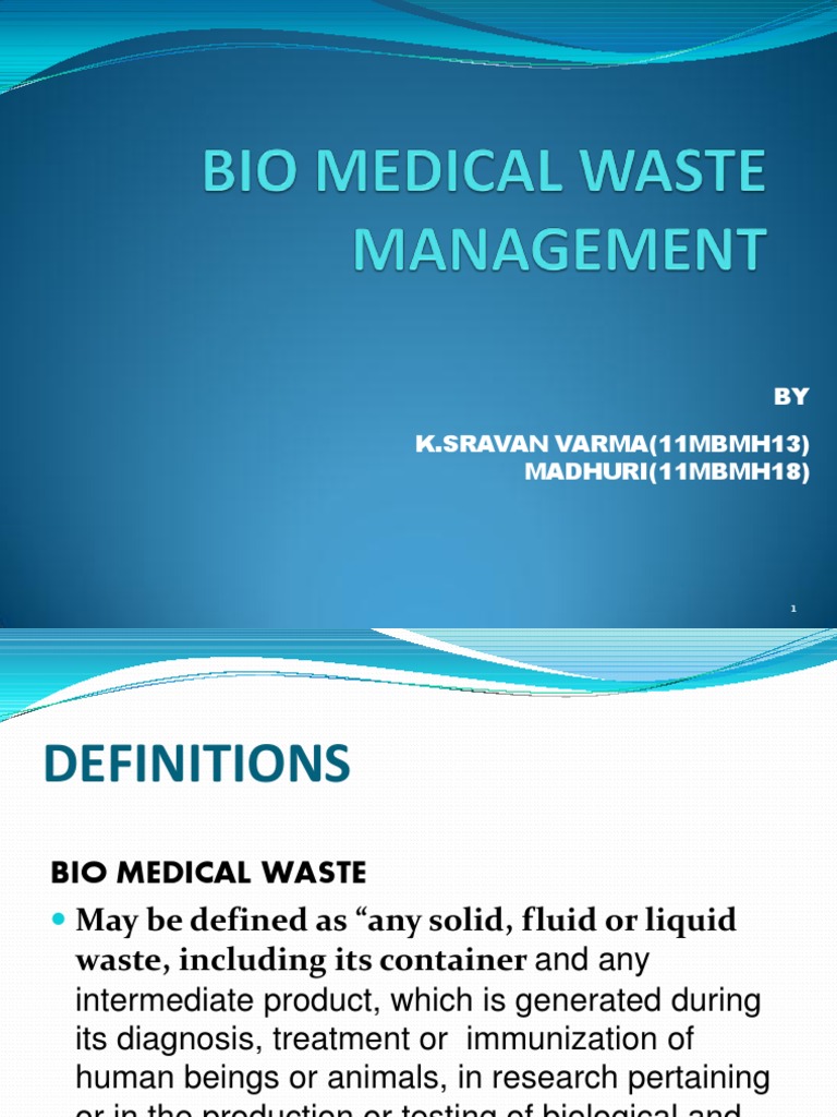 Biomedical Waste Management Overview | PDF | Health Sciences | Medicine