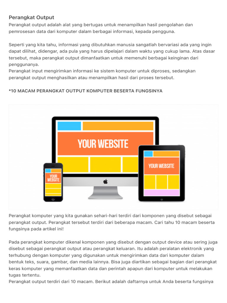 Perangkat Output | PDF