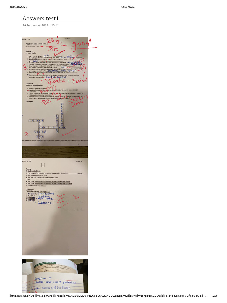 ATHARVA SCIENCE Motion and Time Test | PDF