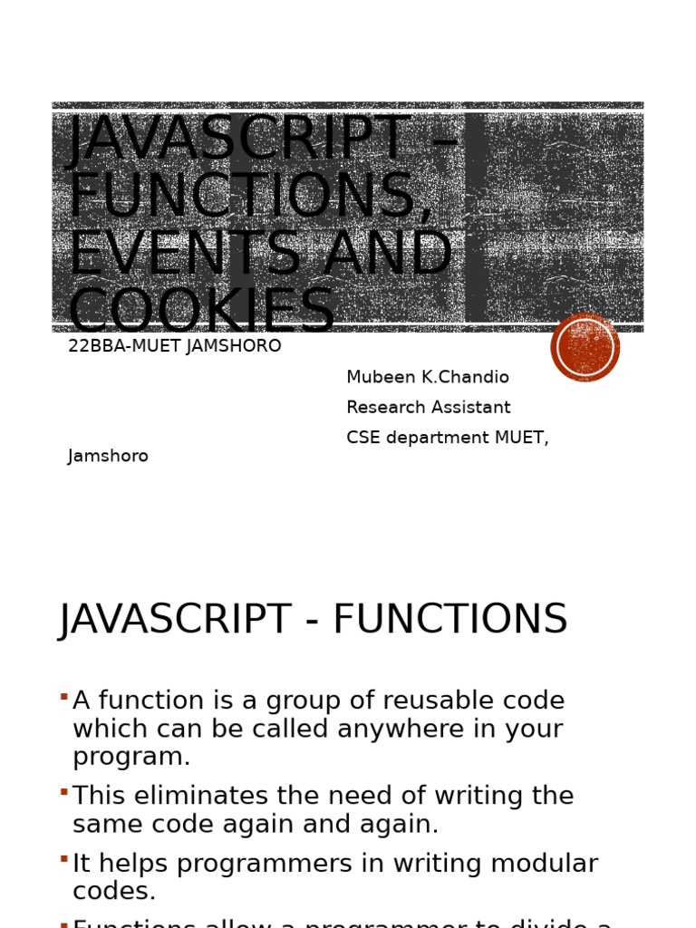Lecture-10 Functions | PDF | Http Cookie | Java Script