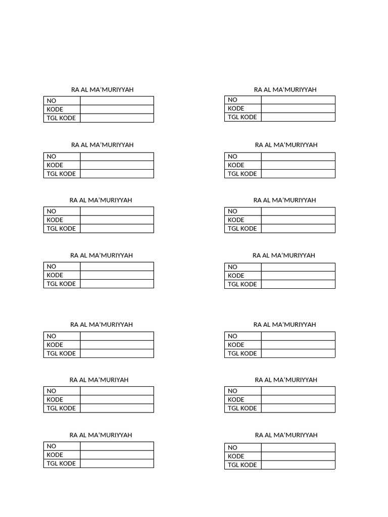Label Buku Inventaris Ra | PDF