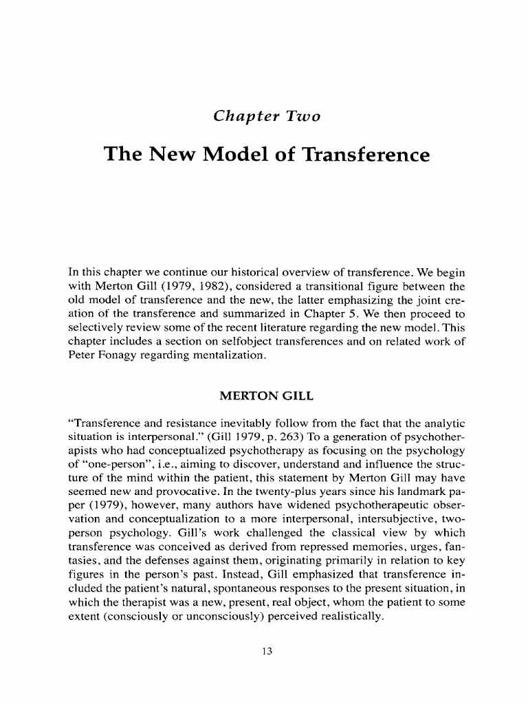 Goldstein Goldberg Using The Transference in Psychotherapy Cap.2 The New Model of Transference p ...