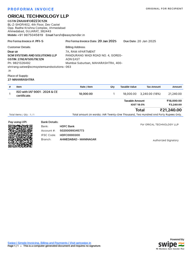 SCM Systems and Solutions LLP (Pi) | PDF