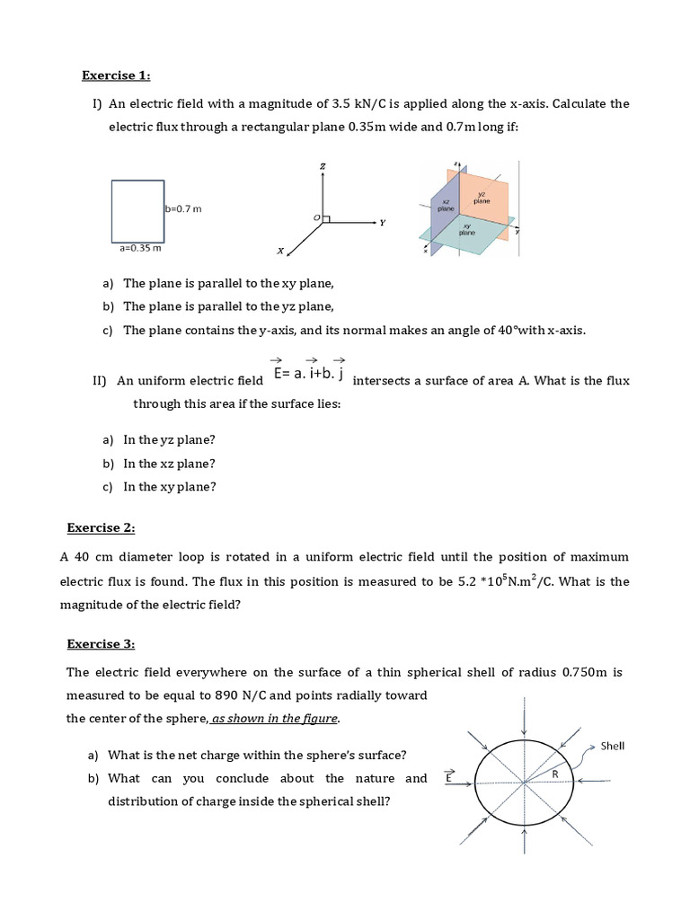 TD2 - Electric Flux - Gauss's Law | PDF | Sphere | Electric Field