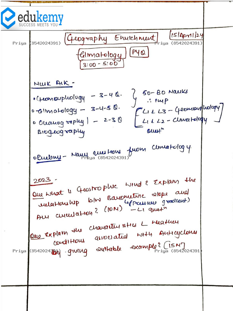 Geog Optional PYQ | PDF