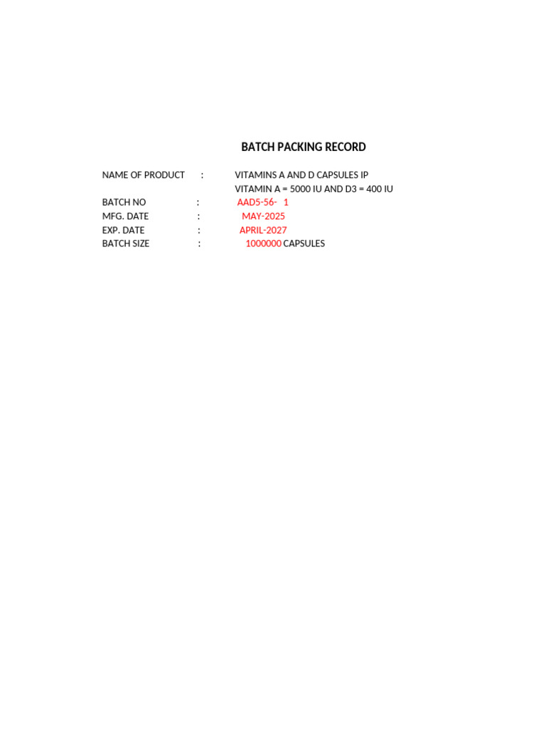 Vitamin A & D Caps 5000 + 400 Iu | PDF