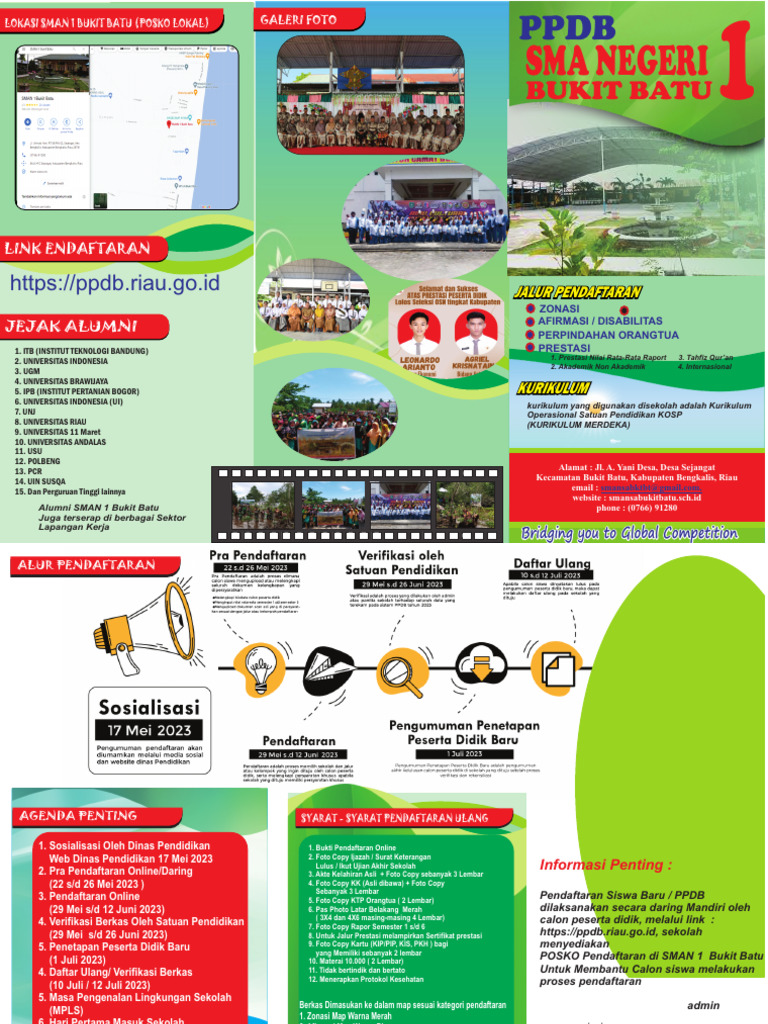 Brosur PPDB Sman 1 Bukit Batu 2o23 Fix | PDF