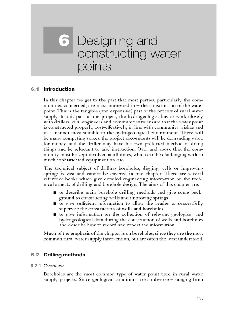 Designing and Constructing Water Points | PDF | Oil Well | Drilling Rig