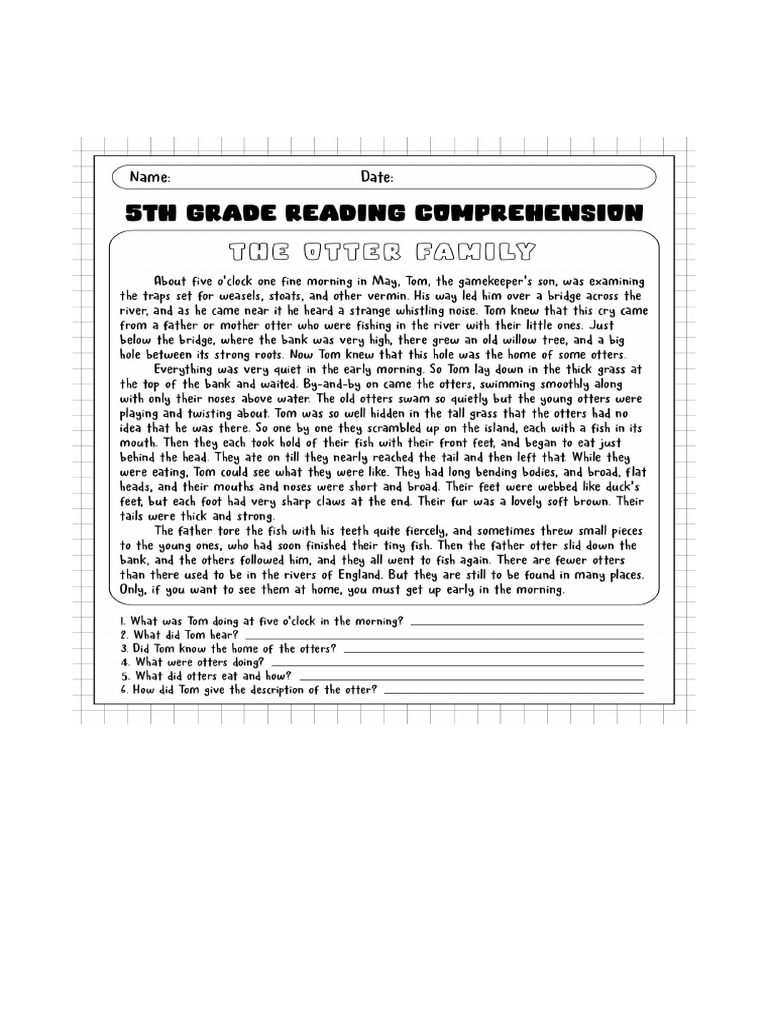 2 Printablee - Com Free 5th Grade Reading Worksheets 52219.Jpg | PDF