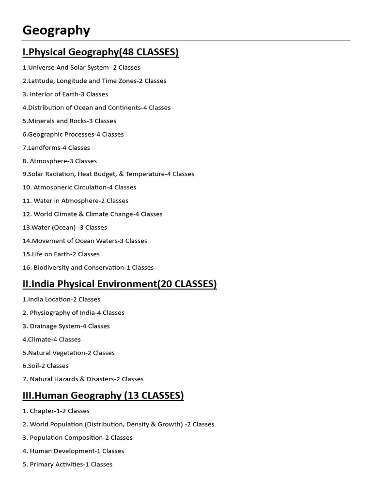 Geography Syllabus Overview | PDF