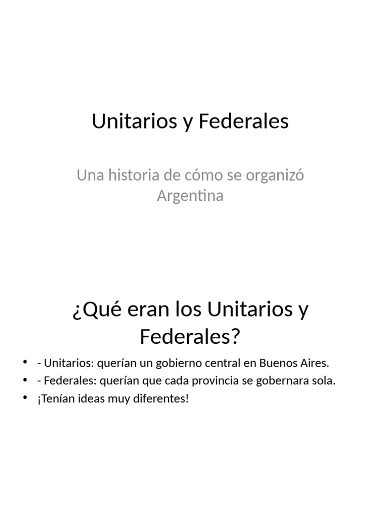 Unitarios y Federales Argentina | PDF