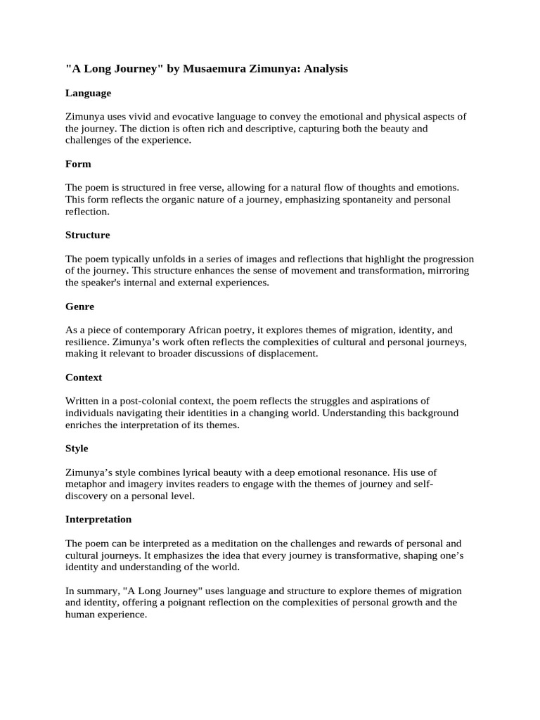 A Long Journey | PDF