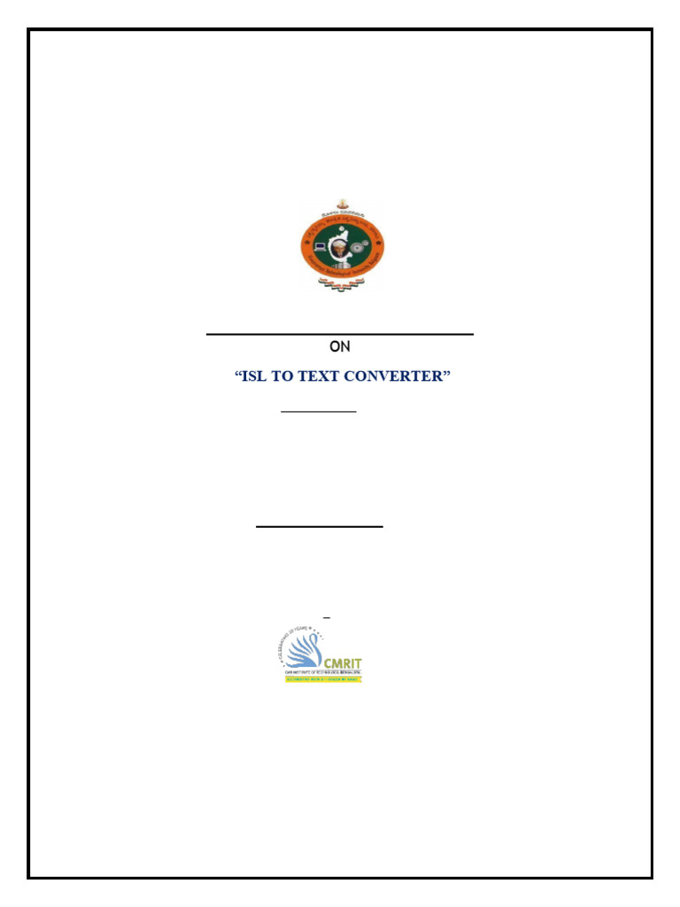 ISL to Text Converter Project Report | PDF | Deep Learning | Usability