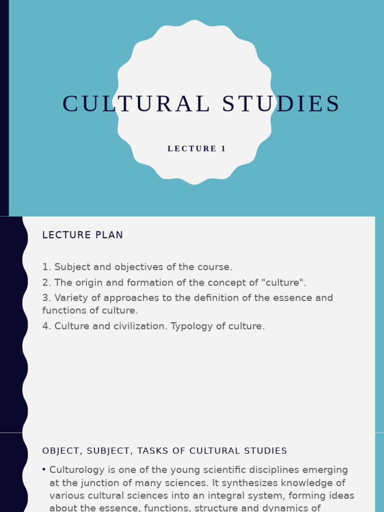 Lecture 1- Cultural Studies-муит | PDF | Civilization | Adaptation