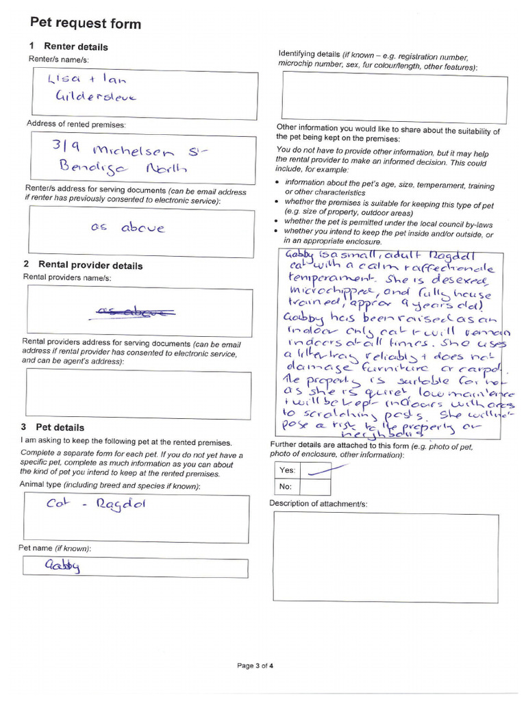 Pet Request Form | PDF