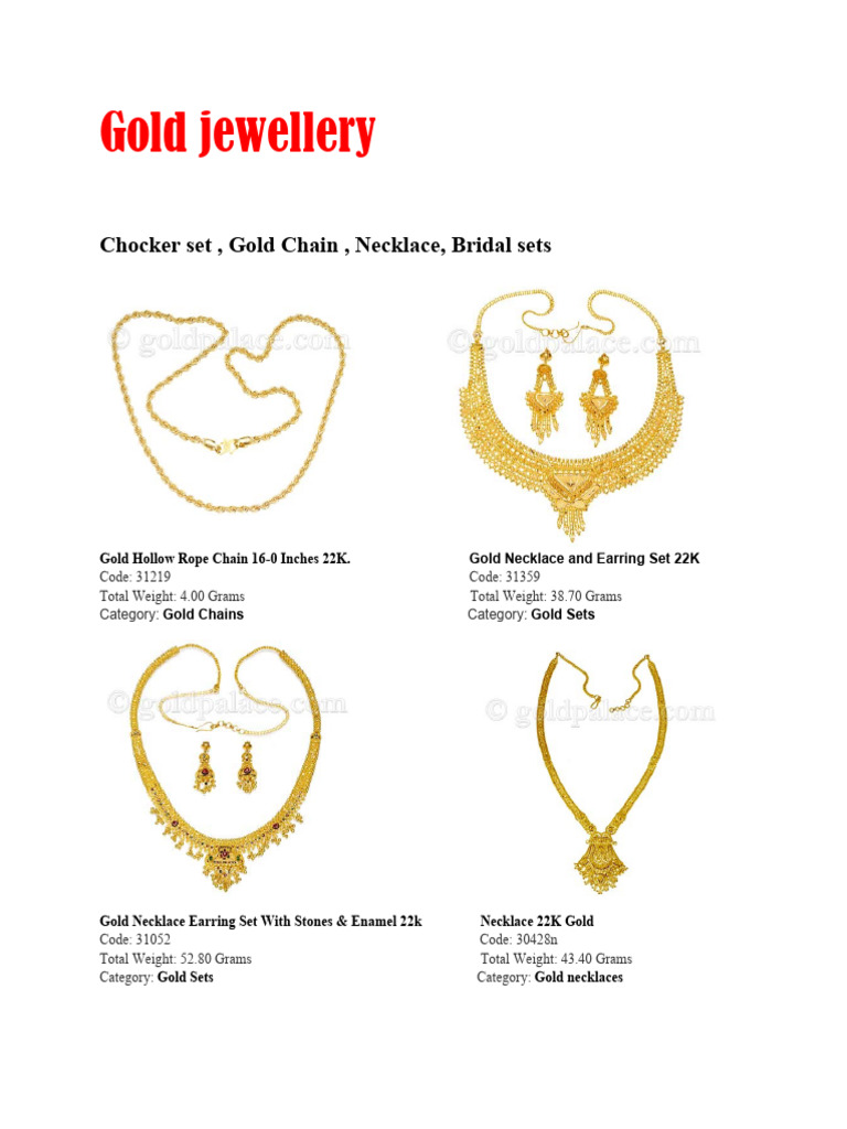 Gold Jewellery Design Catalogue PDF | PDF | Necklace | Jewellery