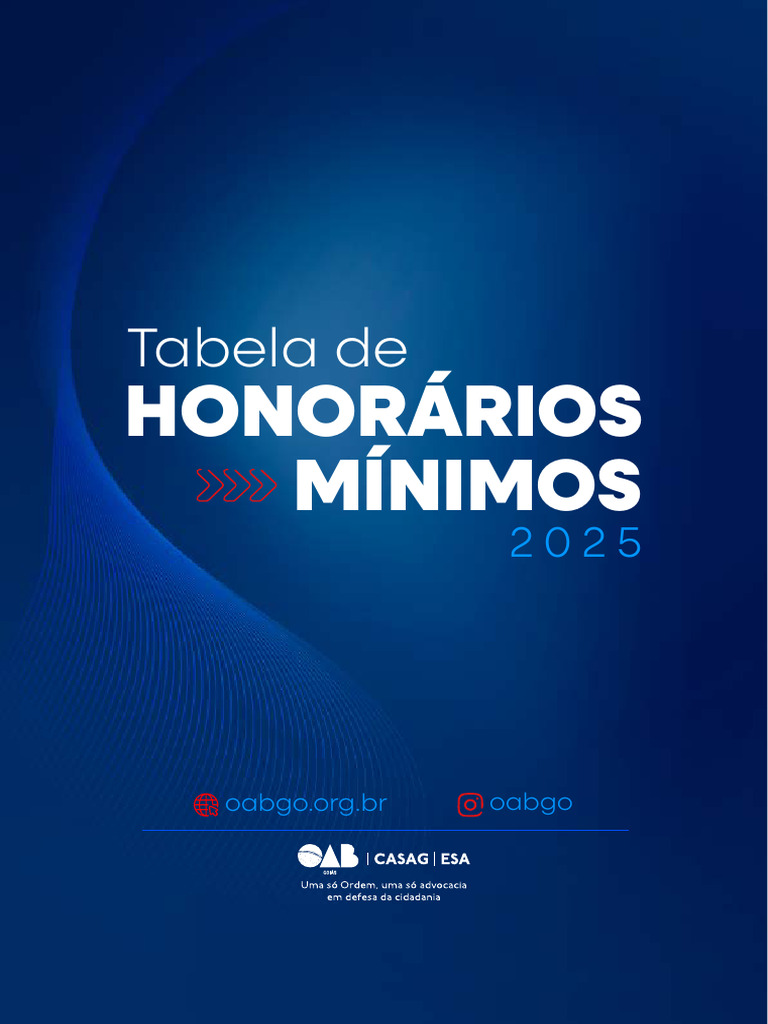 Tabela de Honorários Mínimos OAB/GO 2025 | PDF | Advogado | Direito Comum