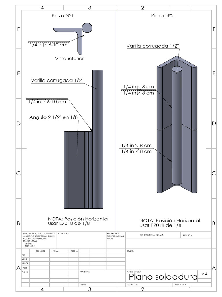 Plano Soldadura | PDF | Ingeniería mecánica