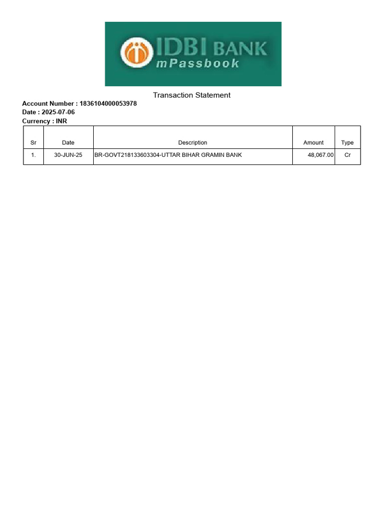 Salary Statement of IDBI | PDF