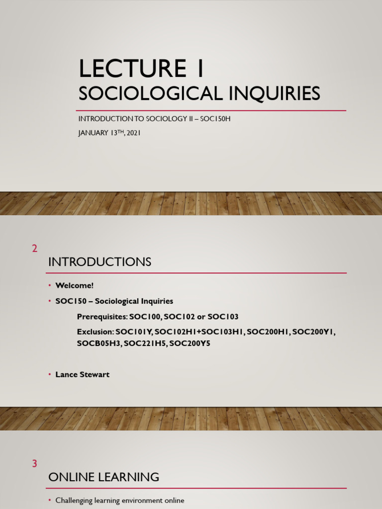 Lecture 1 Slides - Sociological Inquiries | PDF | Sociology | Knowledge
