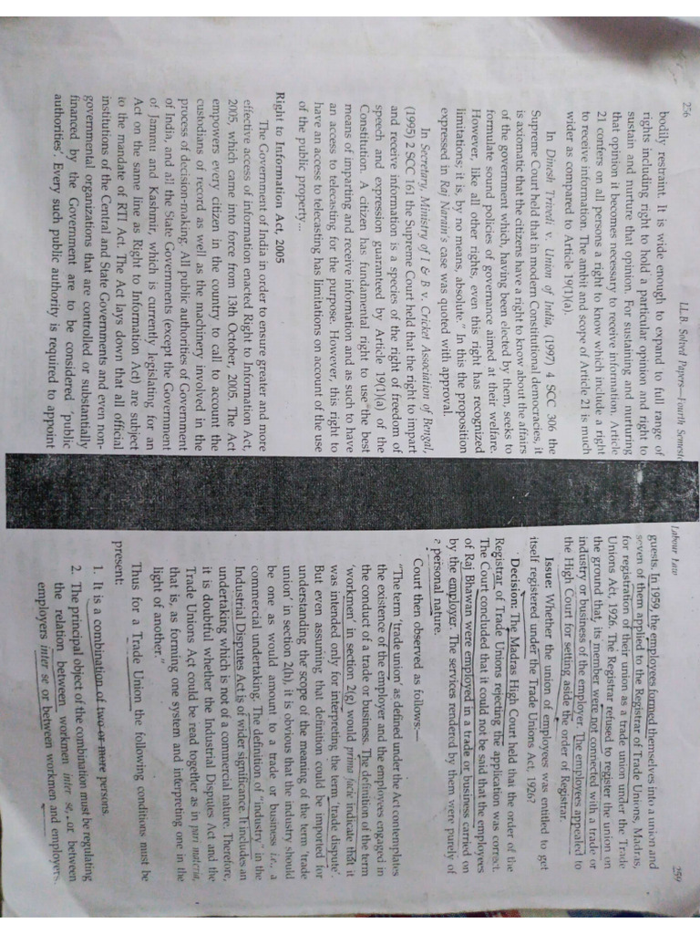 Labour Law Solved Paper | PDF