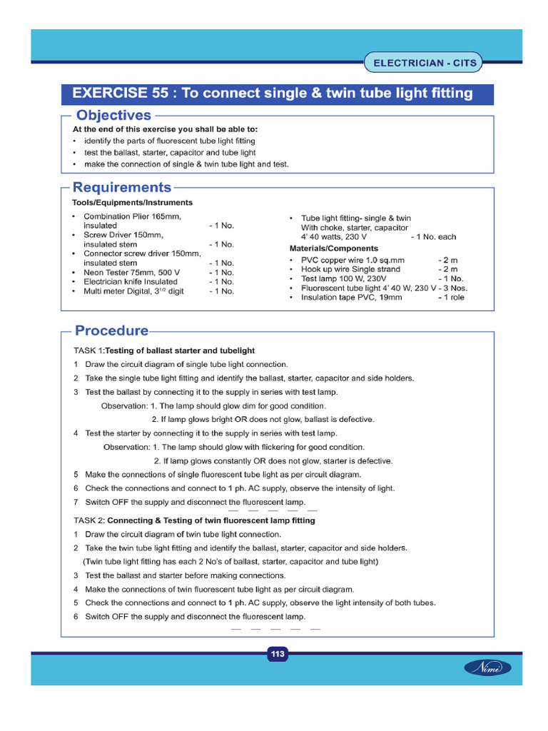 CITS - Electrician - Trade Practical | PDF