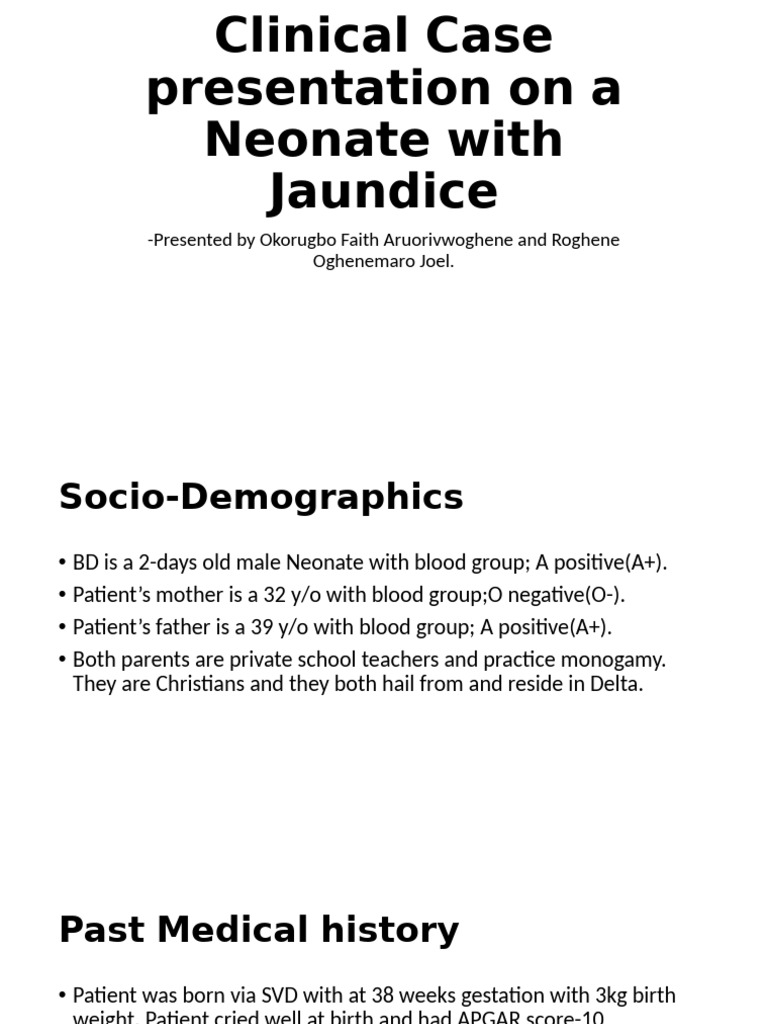 Neonatal Jaundice Case Study | PDF | Pregnancy | Health Sciences