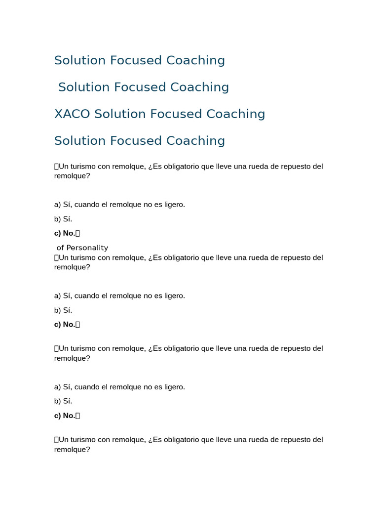 Solution Focused Coaching Solution Focused Coaching XACO Solution ...