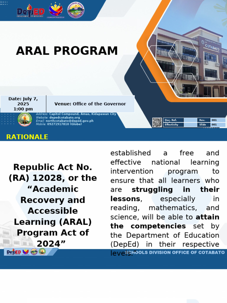 ARAL Program Overview and Schedule | PDF