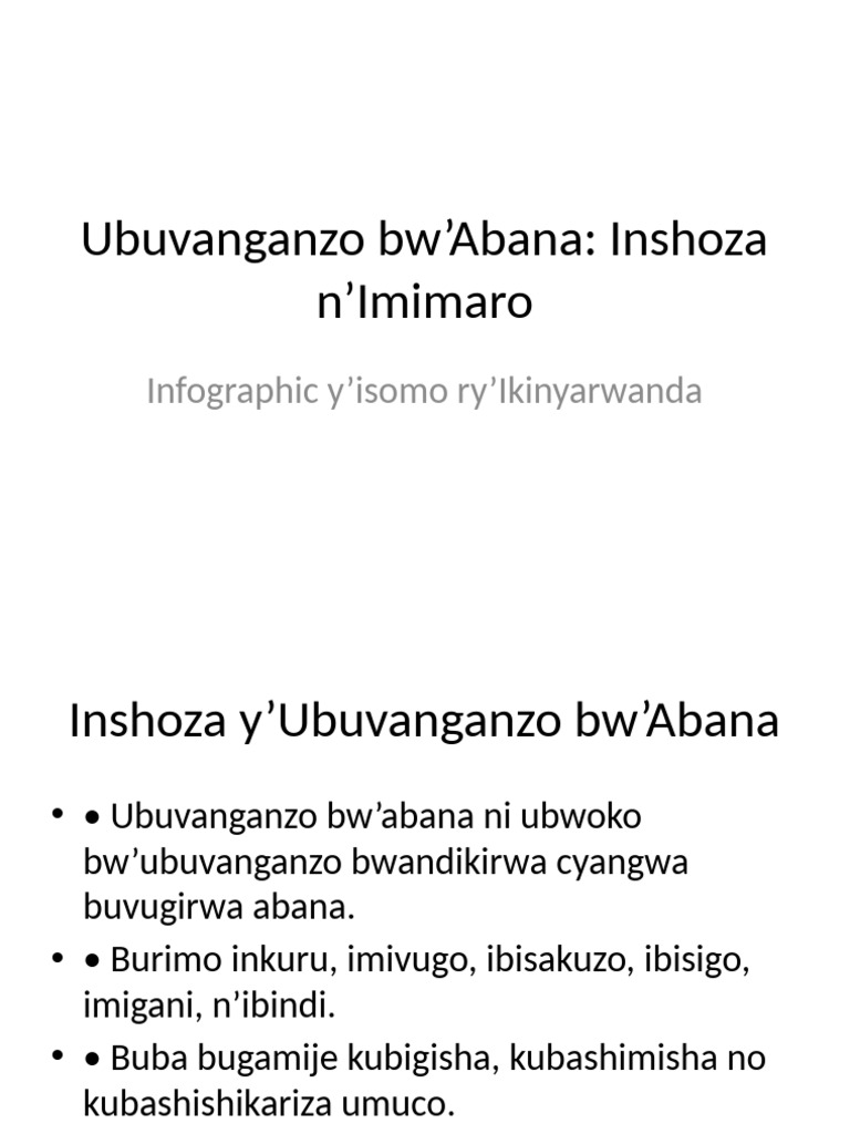 Infographic Ubuvanganzo BW Abana | PDF