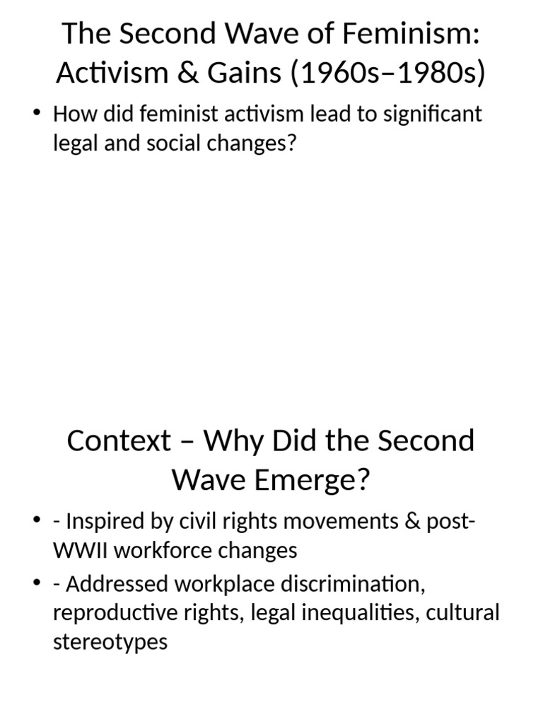 Second Wave Feminism Presentation | PDF