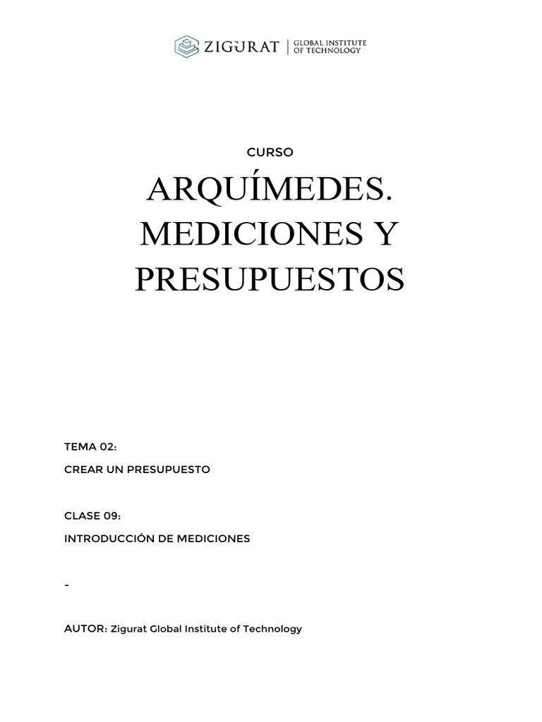 TEMA 2 - CREAR UN PRESUPUESTO - Clase 09 - Introducción Mediciones | PDF | Medición | Cad automático