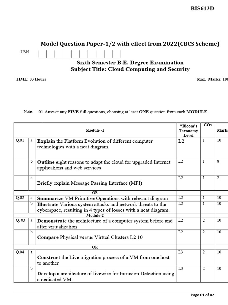 Bis613d Mqp Solved | PDF | Virtual Machine | Cloud Computing