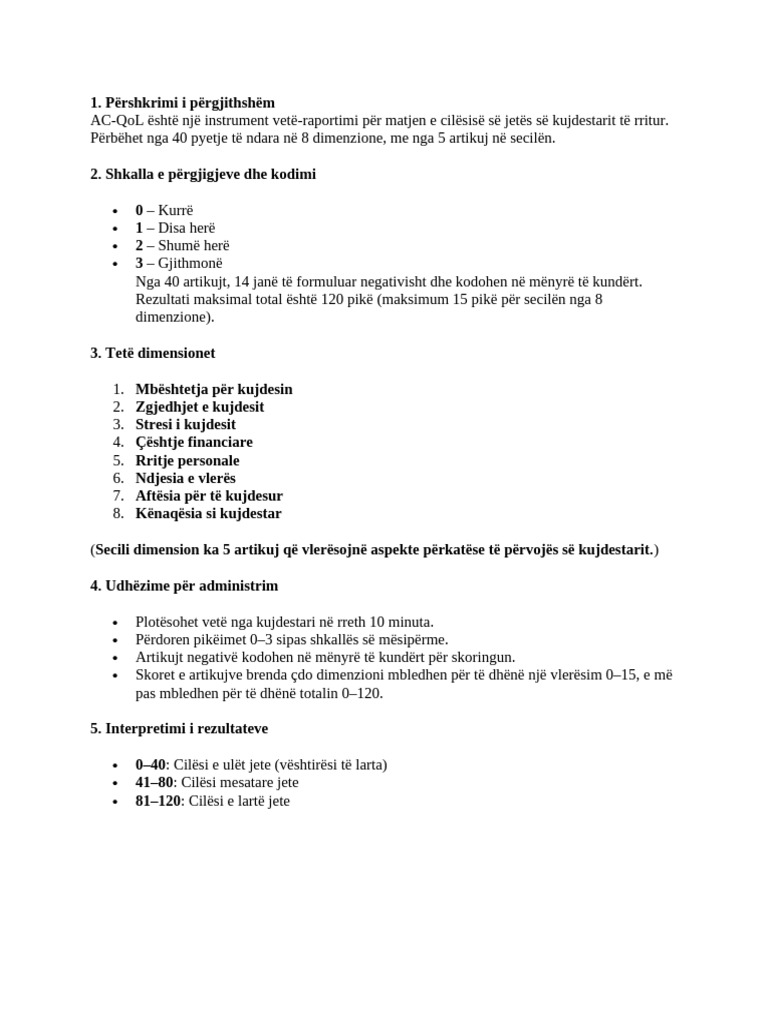 1adult Carer Quality of Life (AC-QoL) | PDF