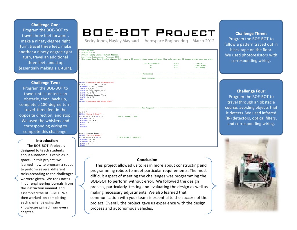 Boe-Bot Project2 | PDF | Technology & Engineering