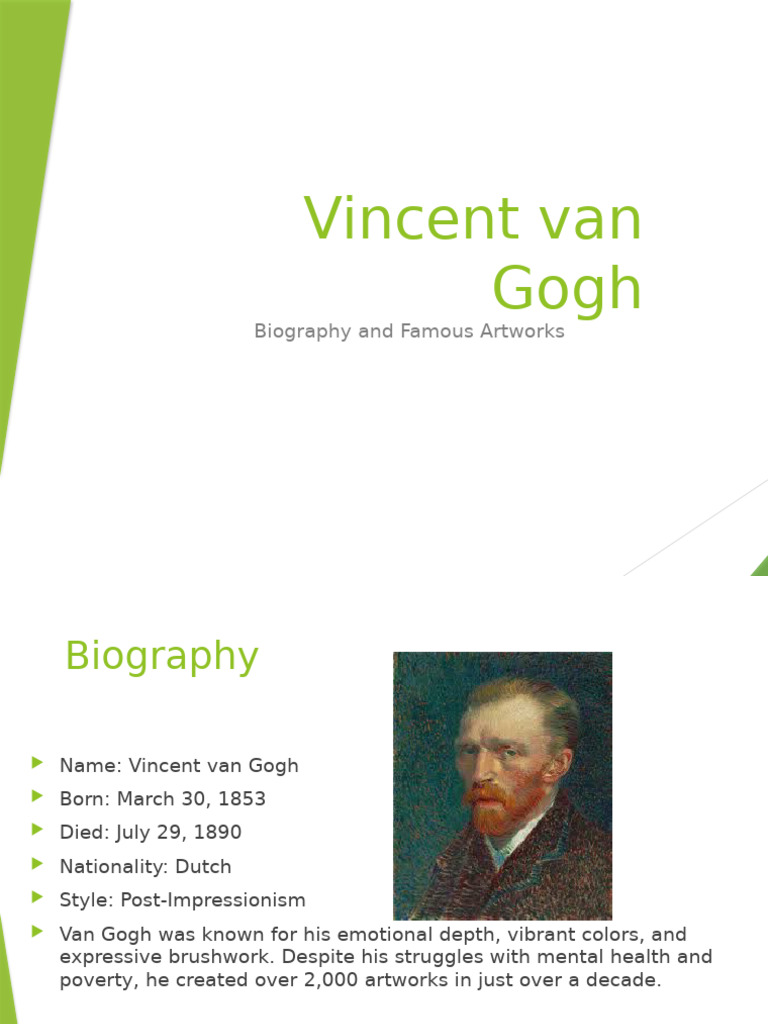 Vincent Van Gogh Presentation | PDF