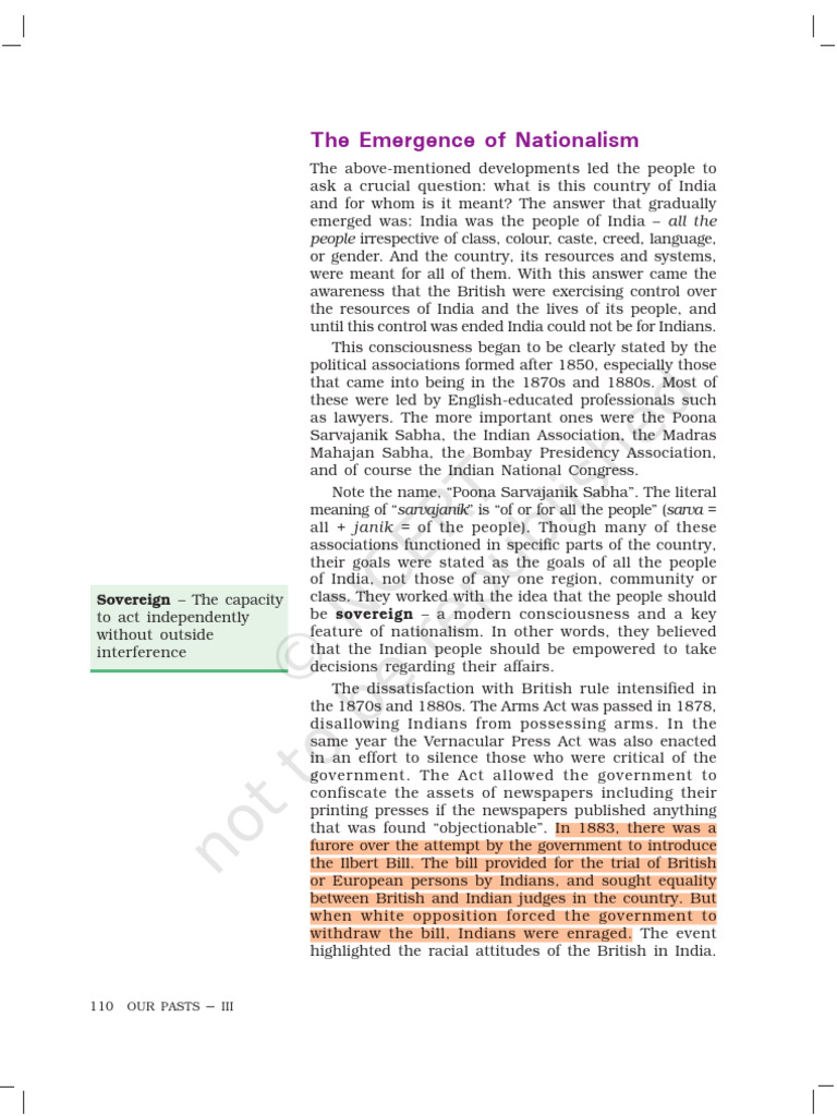 NCERT CLASS 8 OUR PAST III PAGE 110 For Question105 | PDF | British Raj