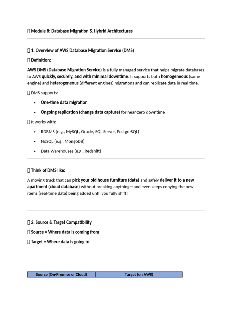 Module 8-Database Migration & Hybrid Architectures | PDF | Postgre Sql | Databases