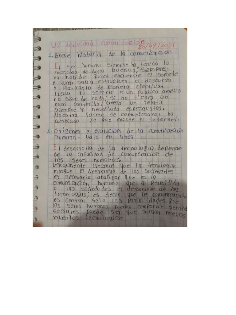 U2 Actividad Comunicacion | PDF