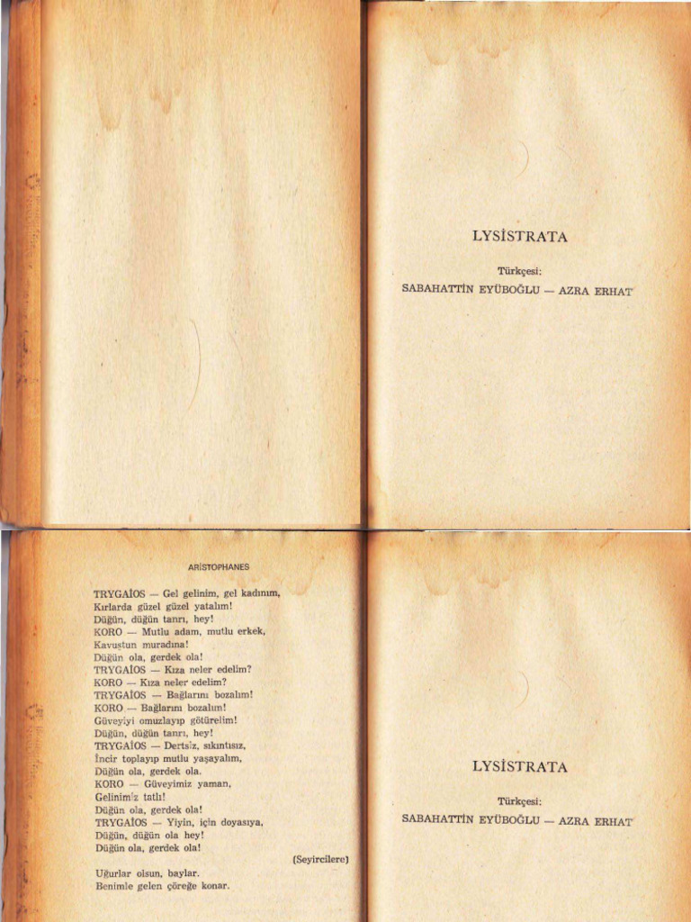 Lysistrata PDF Yazar Aristophanes | PDF