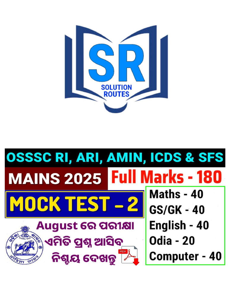 Full Mock - 2 - RI MAINS 2025 - (180 Marks) Solution Routes | PDF ...