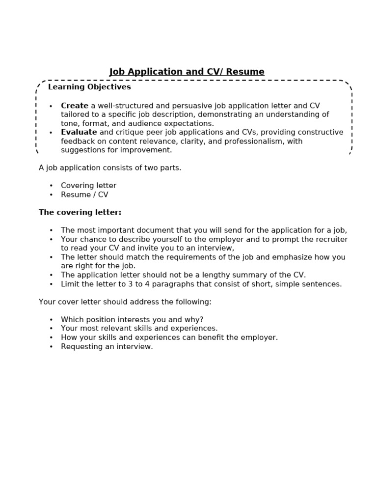 WS Job Application CV Resume | PDF | Résumé