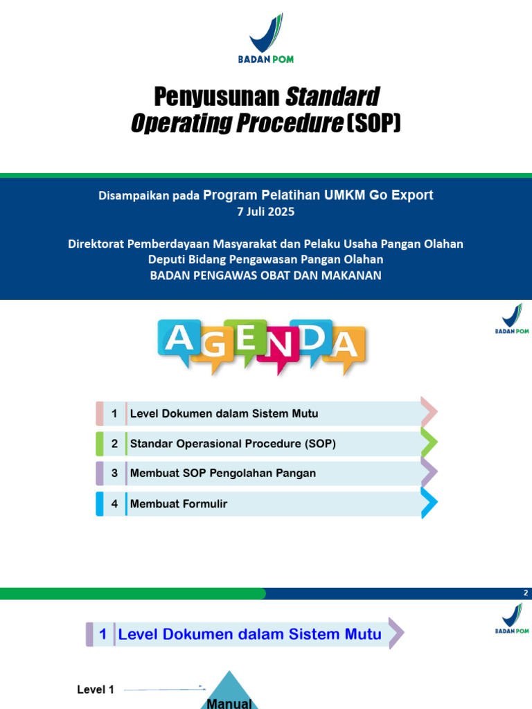 Penyusunan Standard Operating Procedure (SOP) - UMKM Go Export 7 Juli ...