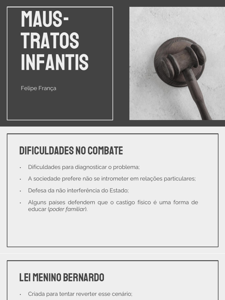Slides 2 - Maus-Tratos Infantis e A Lei Menino Bernardo | PDF | Abuso infantil | Violência